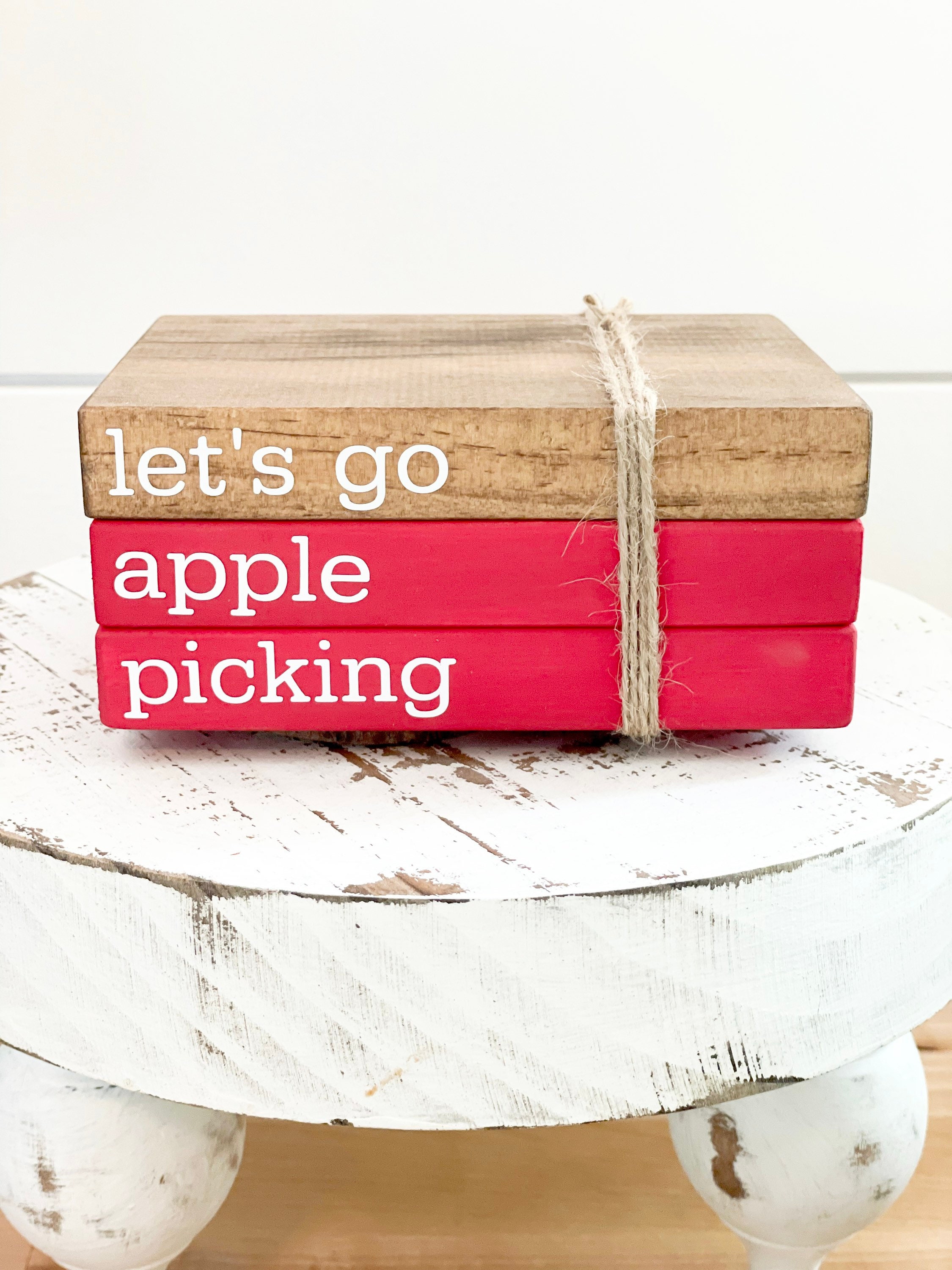 Apple Decor Apple Bookstack Tiered Tray Decor Apple Tiered - Etsy