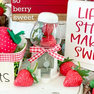 Mini Gum Ball Machine, Strawberry Gum Ball Machine, Tiered Tray Decor ...