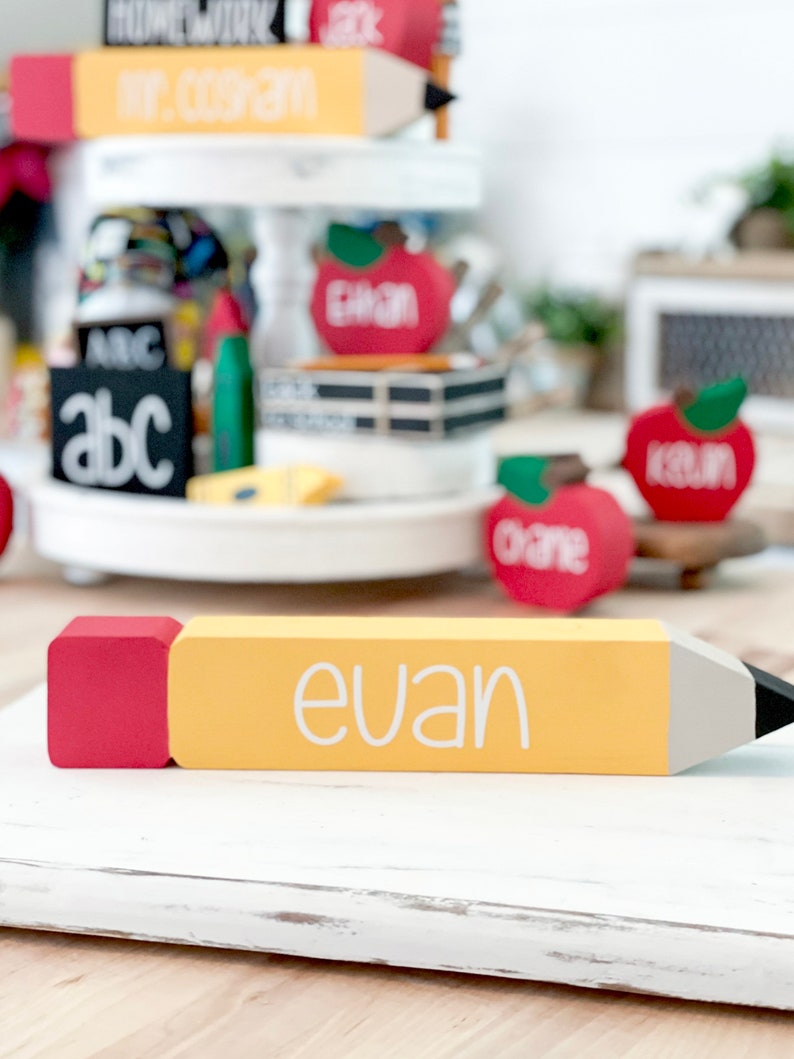 Wood Pencil Back to School Tiered Tray Decor School Decor - Etsy