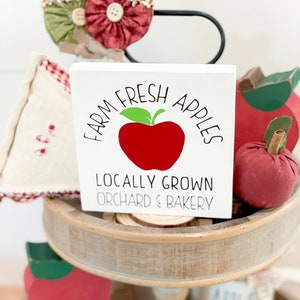 Apple Decor, Apple Sign, Fall Decor, Tiered Tray Decor, Apple Theme ...