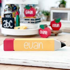 Wood Pencil, Back to School Tiered Tray Decor, School Decor, Farmhouse ...