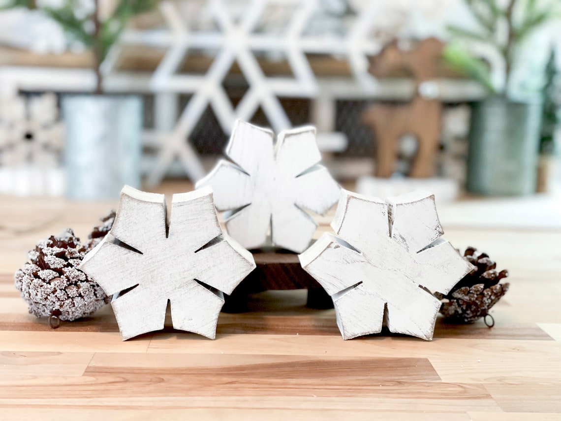 Wood Snowflake Winter Decor Christmas Decor Snowflakes - Etsy