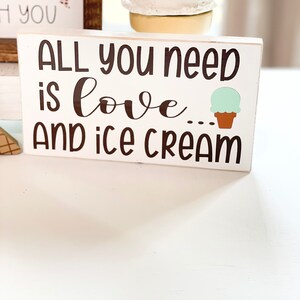 Ice Cream Decor, Ice Cream Sign, Farmhouse, Ice Cream Tiered Tray, Wood ...