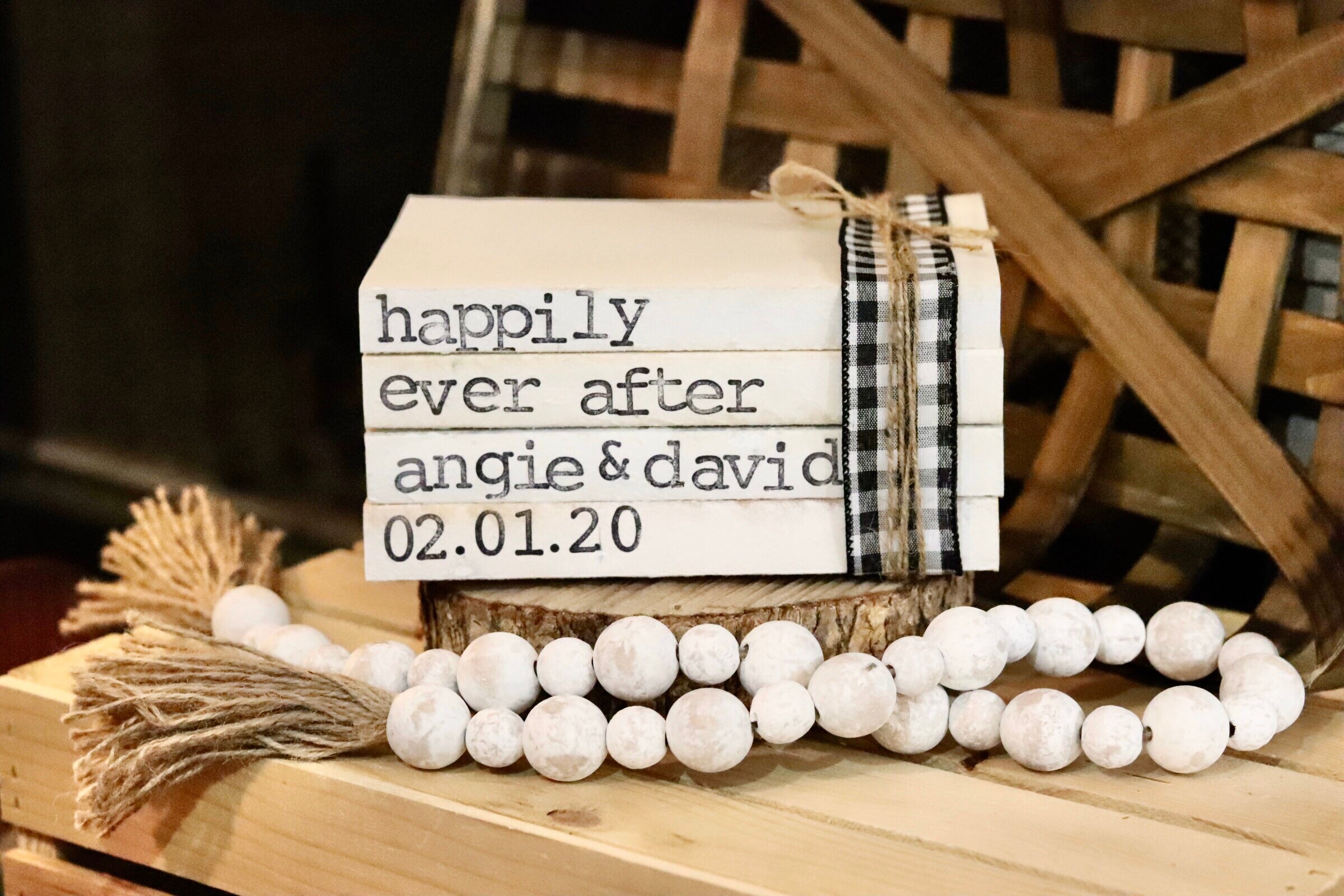 Wedding Bookstack Anniversary Bookstack Wedding Stamped | Etsy