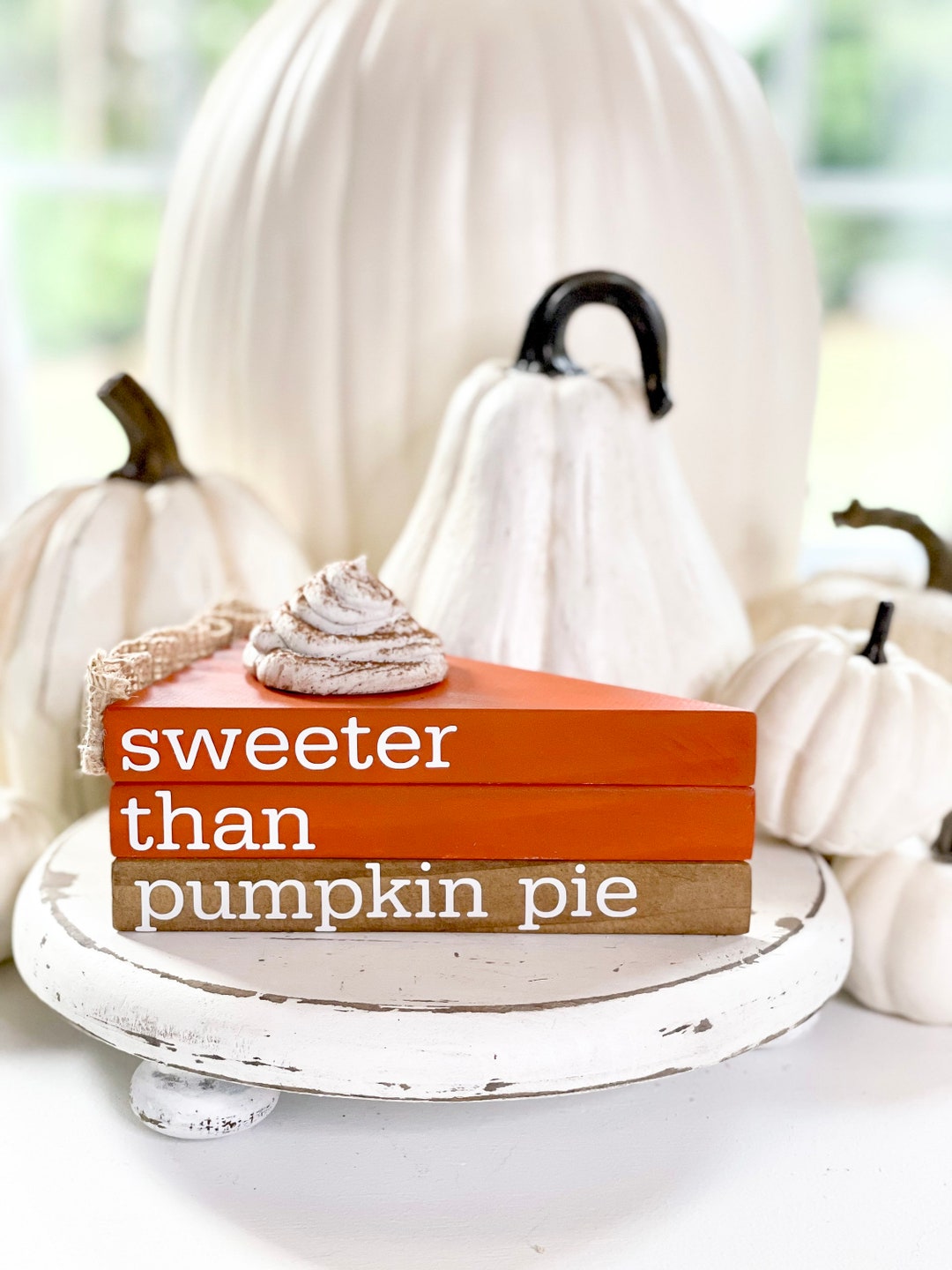 Pumpkin Pie, Pumpkin Pie Bookstack, Bookstack, Tiered Tray Decor ...