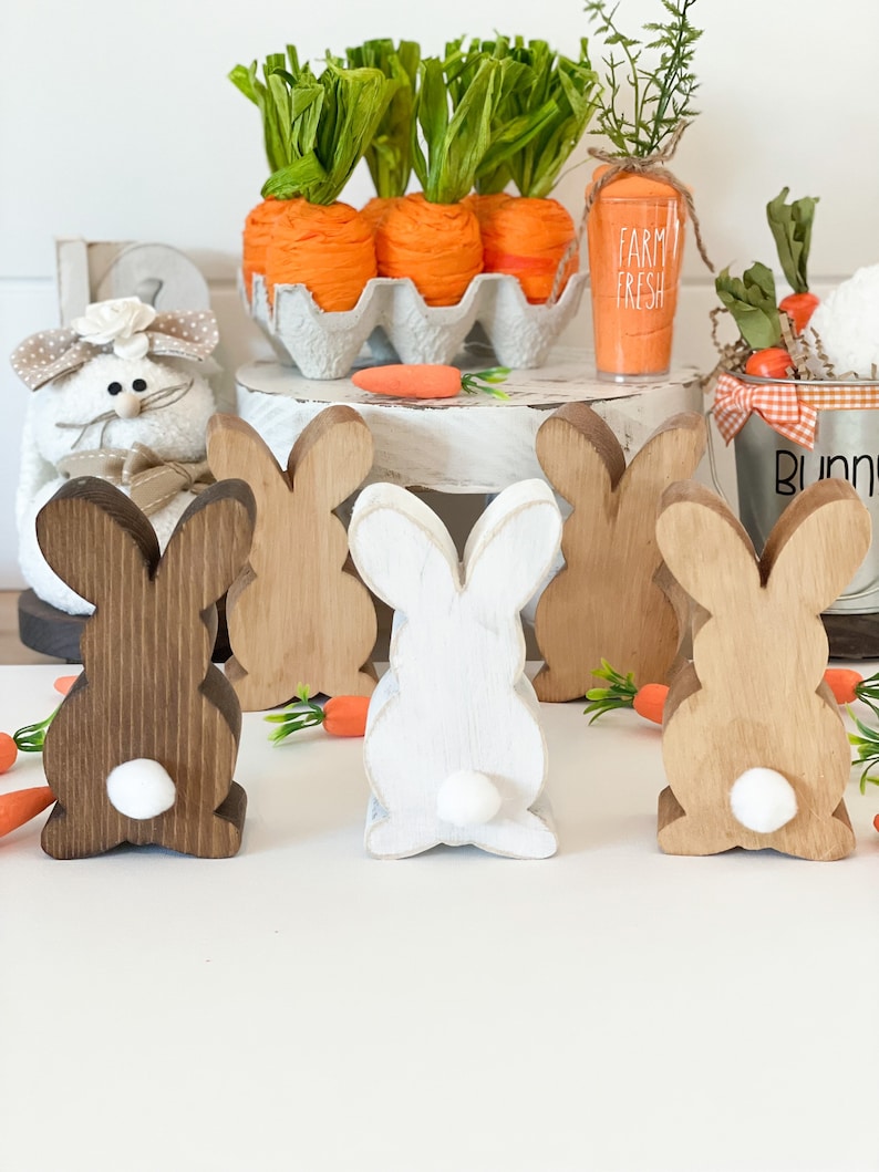 Wooden Bunny Bunny Easter Decor Spring Decor Easter Tiered | Etsy