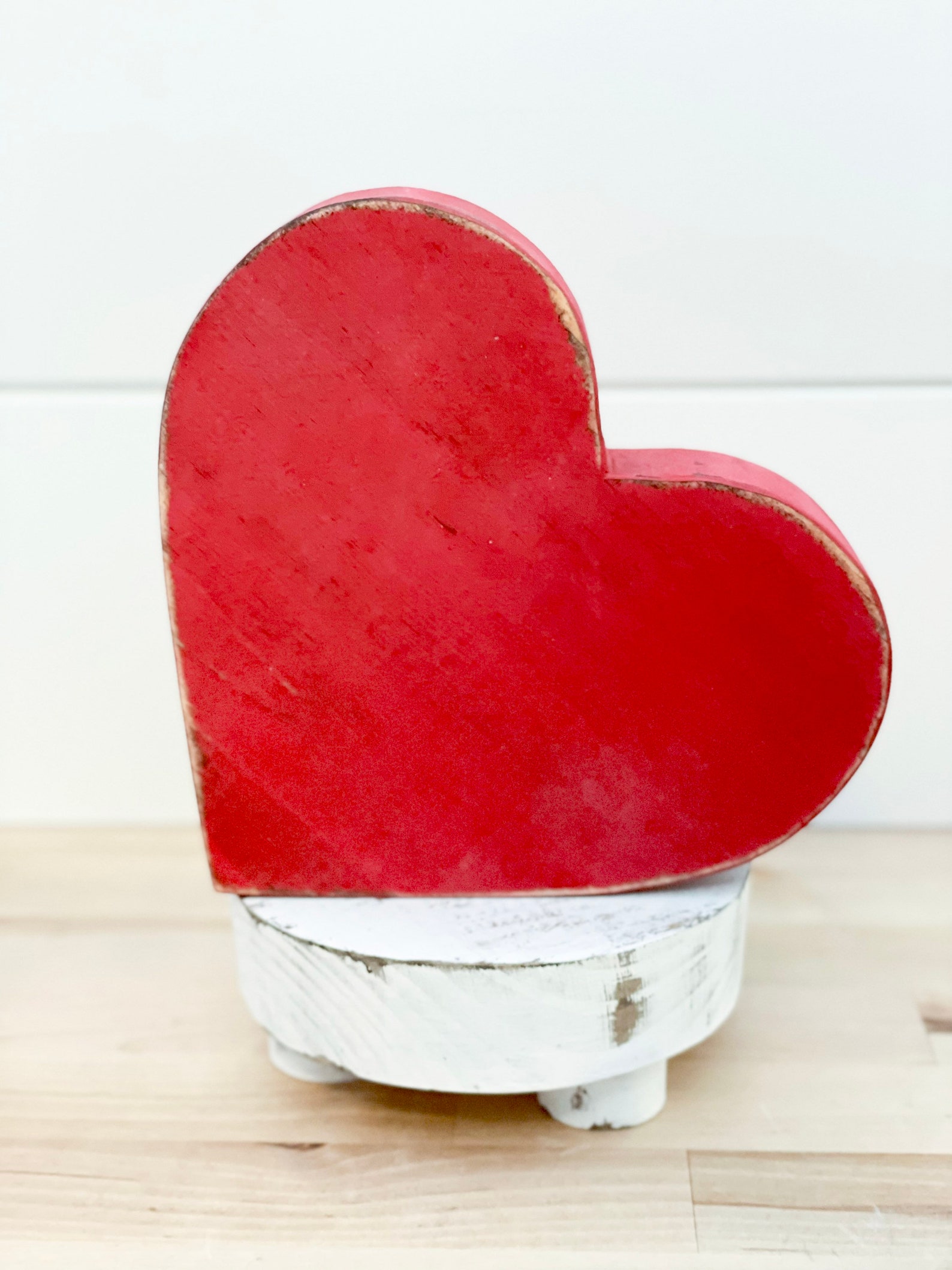 White Distressed Heart Wooden Heart Heart Decor Valentines | Etsy
