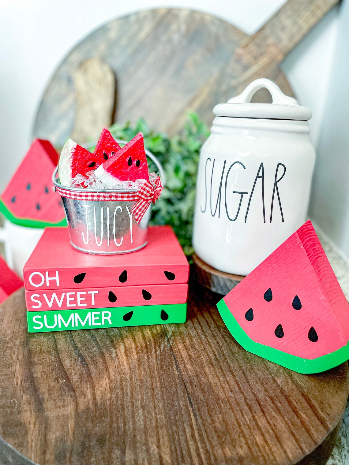 Watermelon Watermelon Wood Cutout Tiered Tray Decor - Etsy