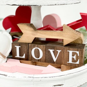Love Blocks, Valentine Decor, Tiered Tray Decor, Farmhouse Valentines ...