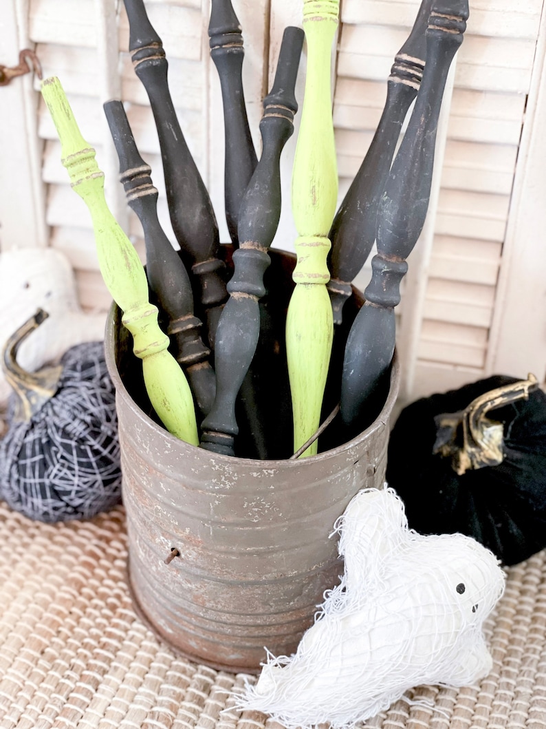 Wood Spindles Halloween Decor Vintage Inspired Fall - Etsy