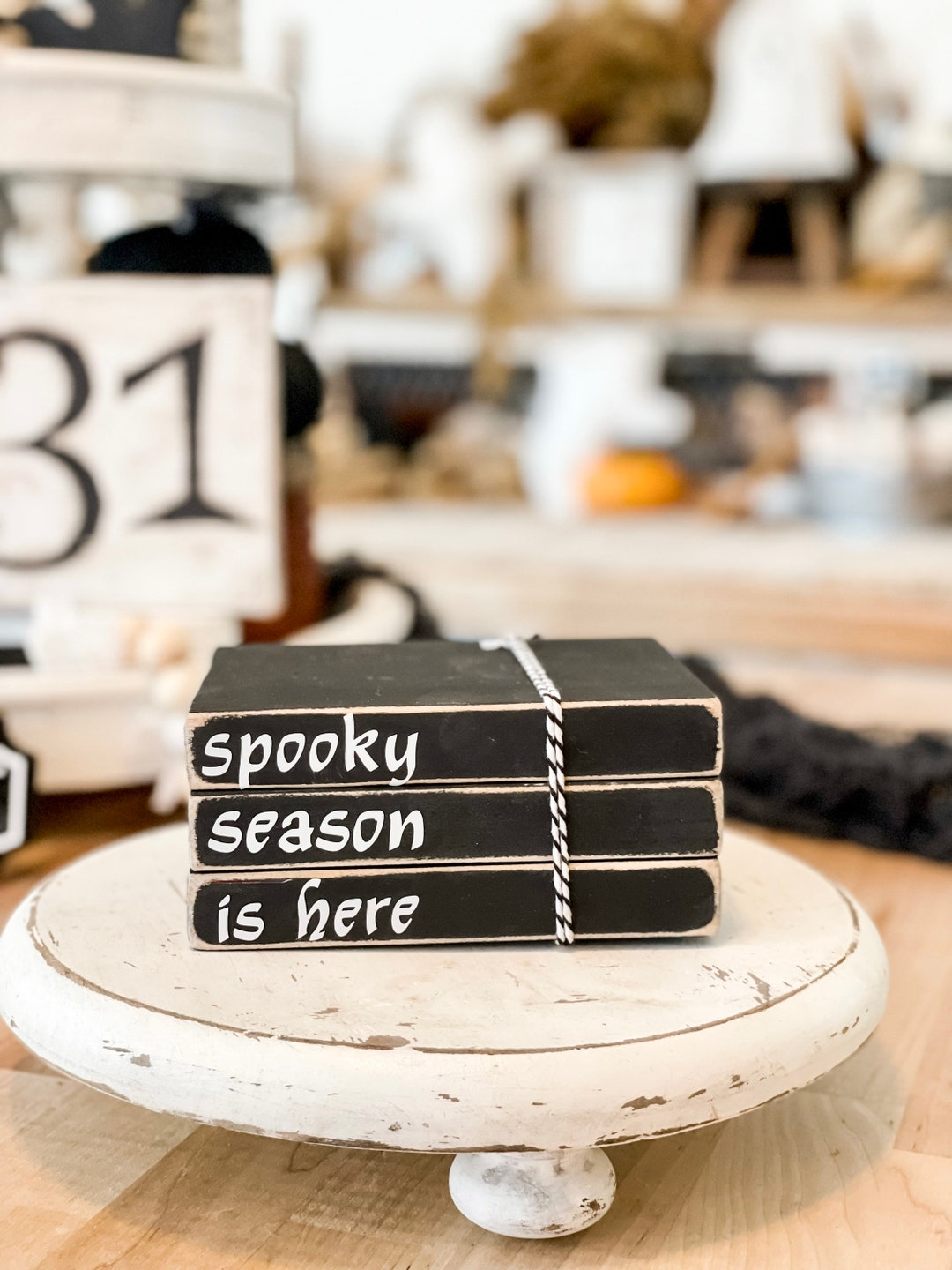 Halloween Decor, Halloween Bookstack, Spooky Season Decor, Farmhouse ...