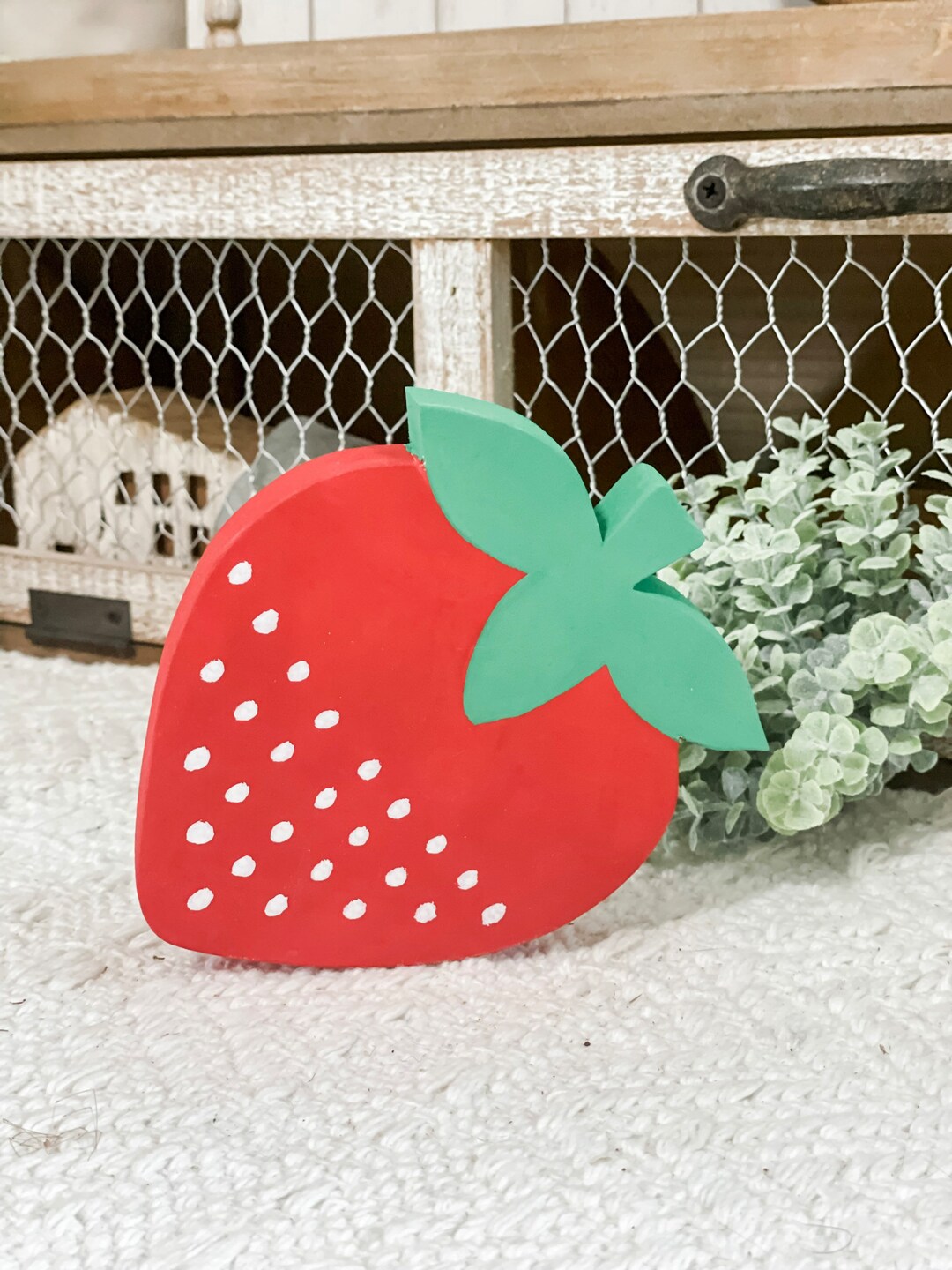 Wood Strawberry, Strawberry Decor, Strawberry First Birthday Party ...