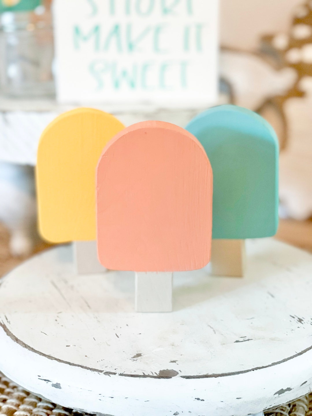 Popsicles, Summer Tiered Tray, Wood Popsicle, Summer Fun, Kid Decor ...