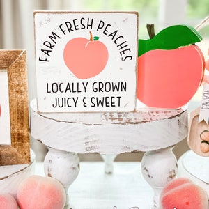 Peach Sign, Spring Sign, Spring Tiered Tray Decor, Tiered Tray Sign ...
