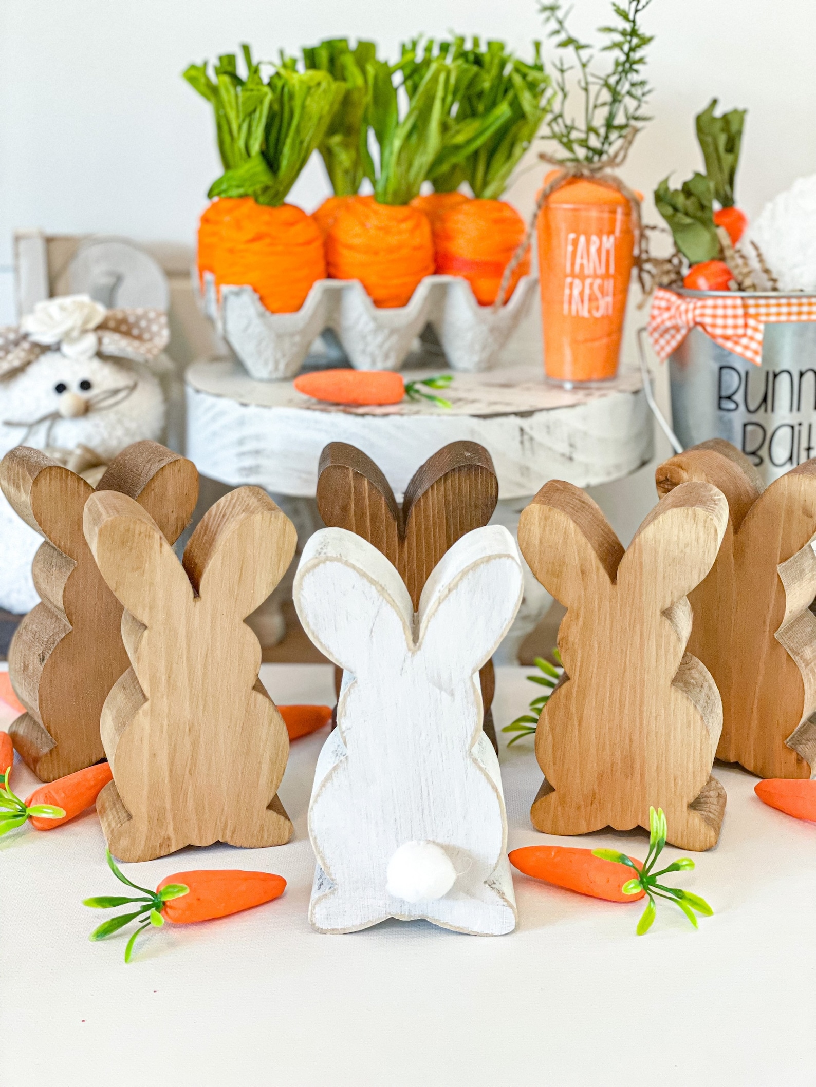 Wooden Bunny Bunny Easter Decor Spring Decor Easter Tiered | Etsy