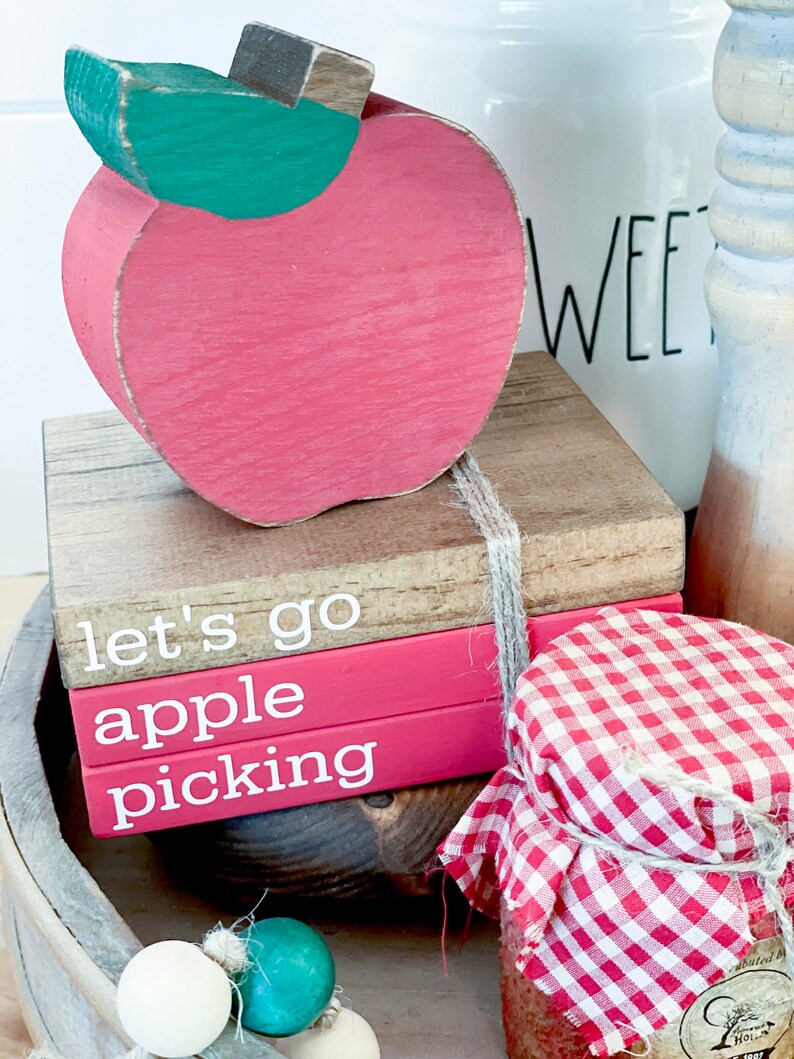 Apples Wooden Apples Fall Tiered Tray Decor Fall Decor - Etsy