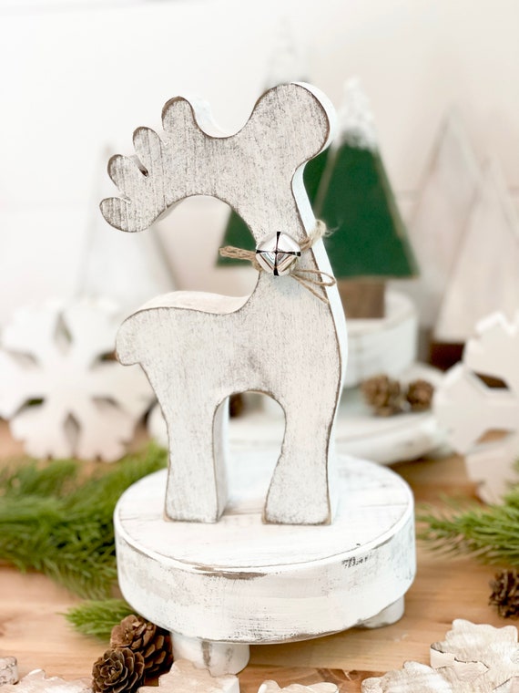 Wood Deer Woodland Christmas Deer Decor Winter Decor | Etsy