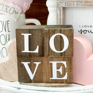 Love Blocks, Valentine Decor, Tiered Tray Decor, Farmhouse Valentines ...