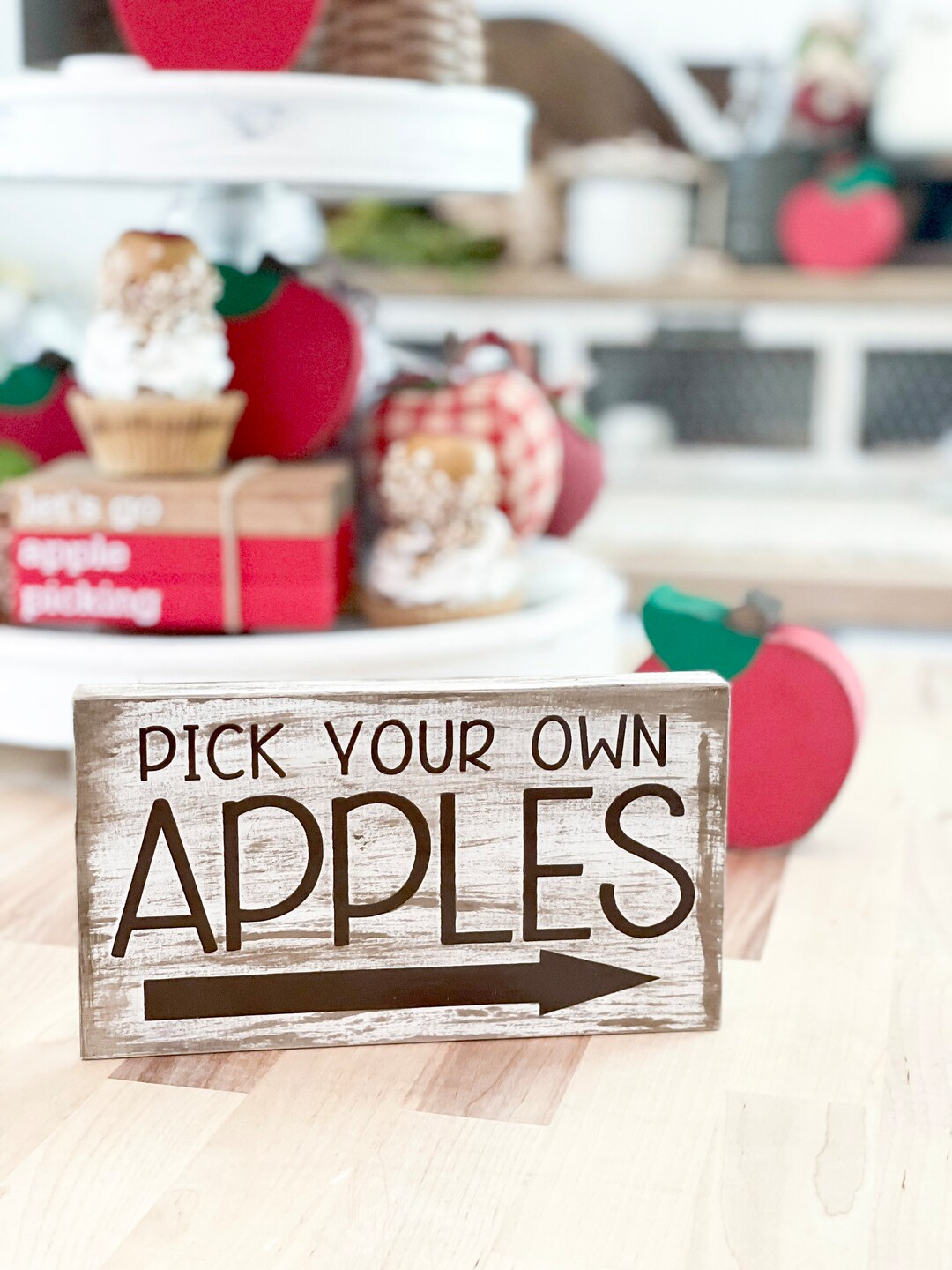 Apple Sign, Fall Sign, Fall Decor, Autumn, Fall Farmhouse, Apple Tiered ...