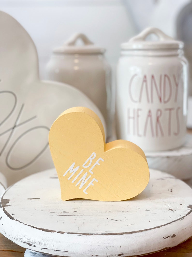 Conversation Hearts, Wooden Heart, Heart Decor, Valentine’s Decor ...