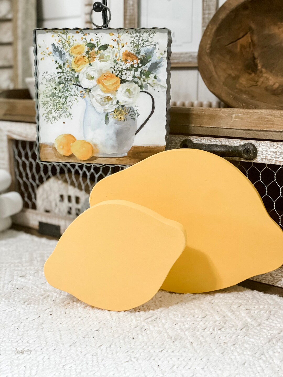Wood Lemons, Lemon Decor, Summer Kitchen Decor, Farmhouse Kitchen ...