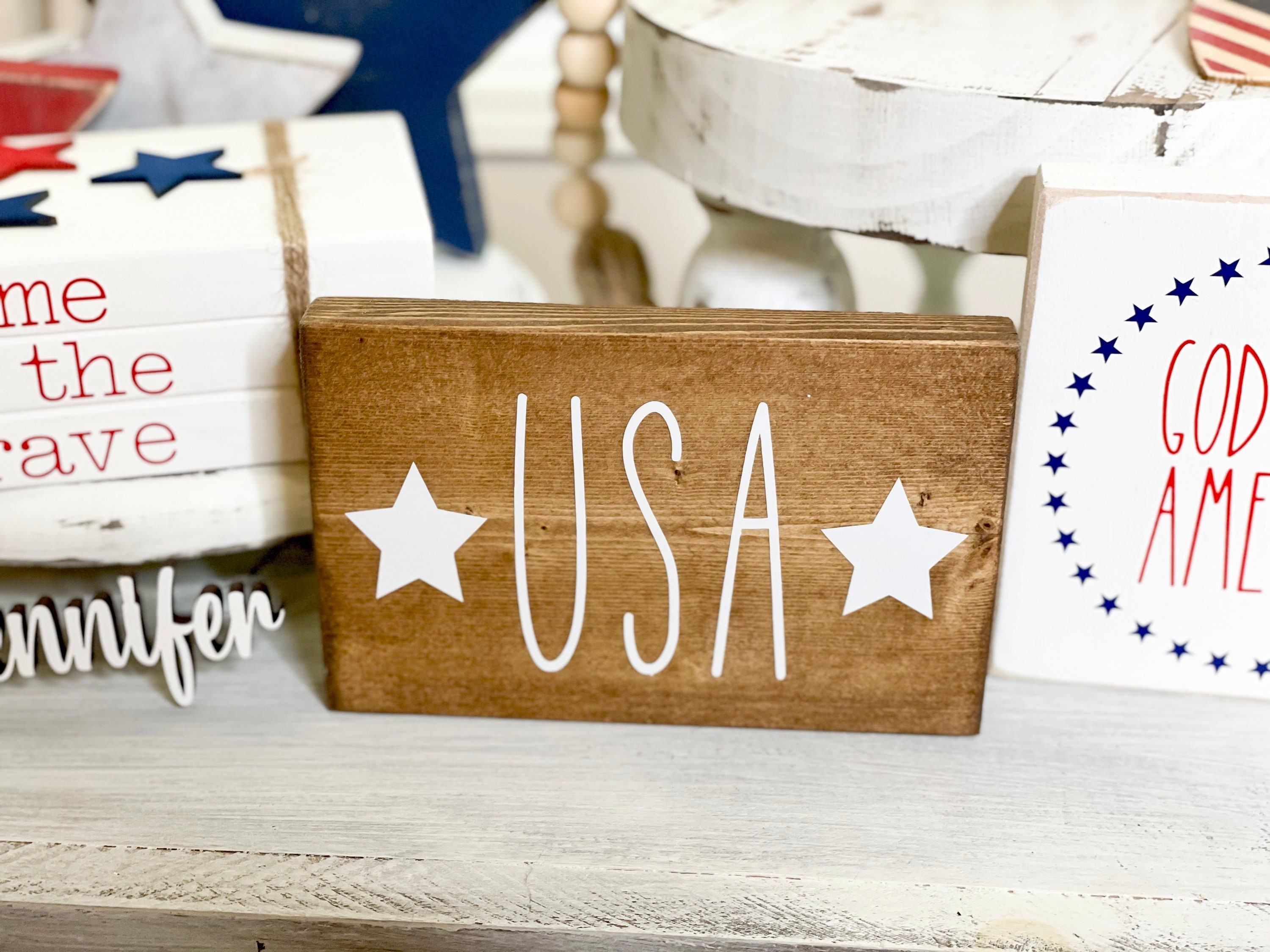 Patriotic Decor, USA Sign, Farmhouse Signs, Patriotic Signs, Patriotic ...