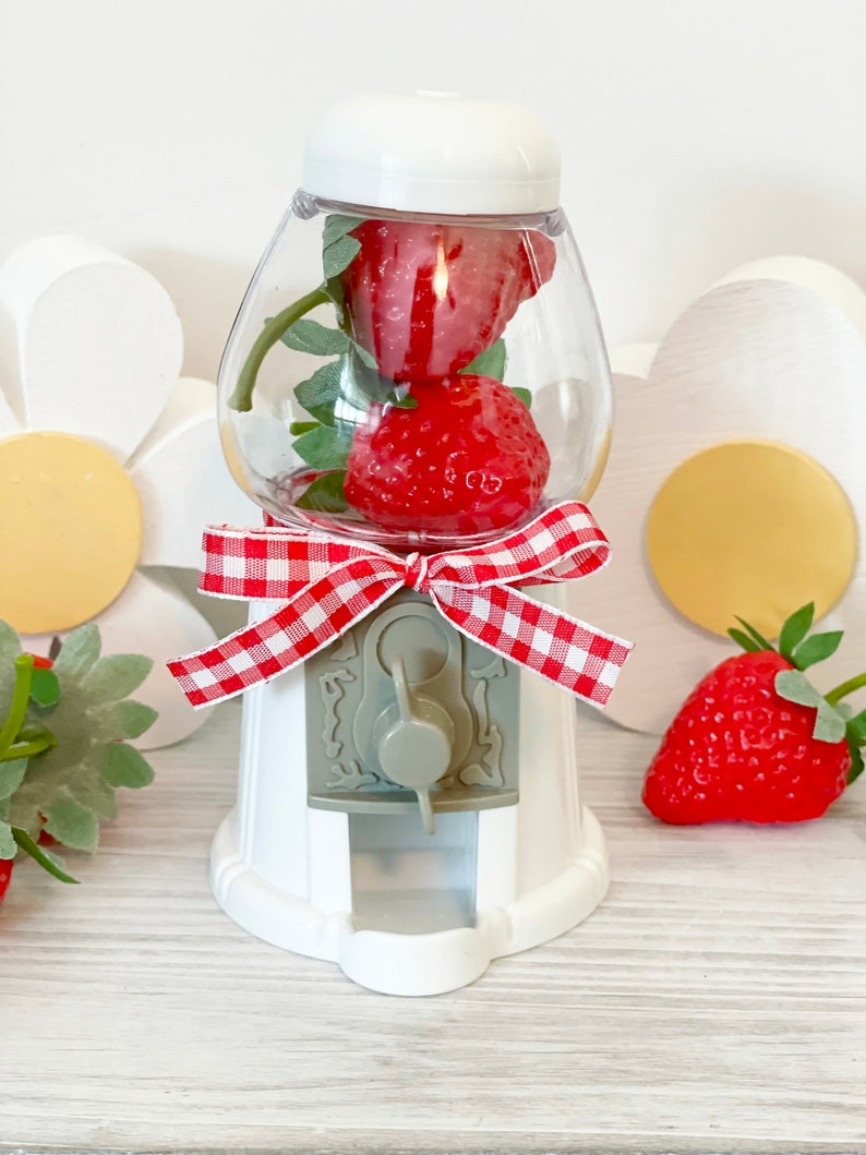 Mini Gum Ball Machine, Strawberry Gum Ball Machine, Tiered Tray Decor ...