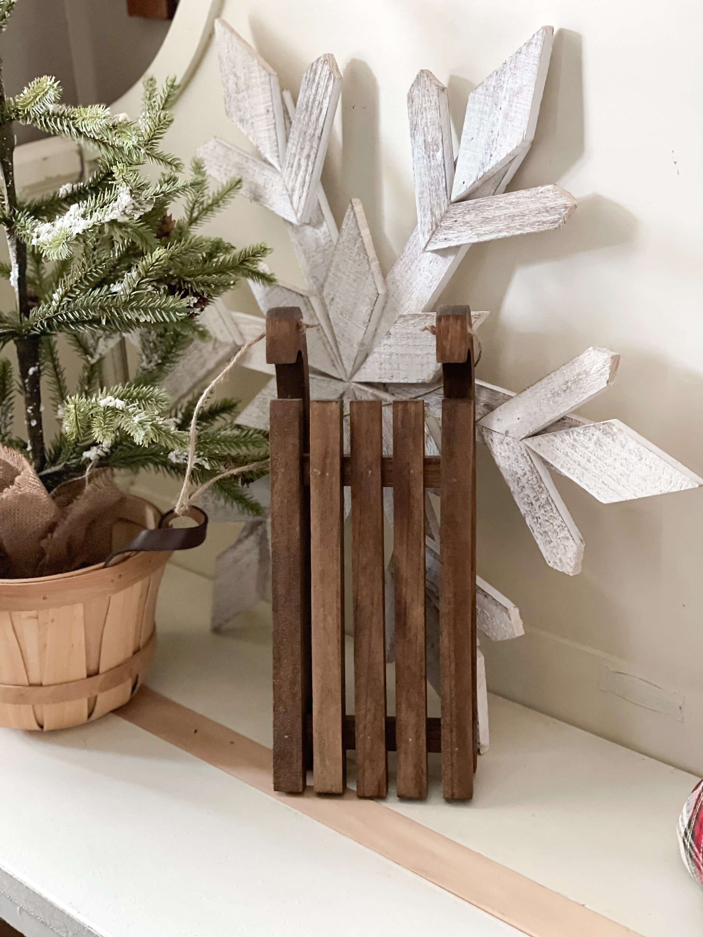 Wood Sled, Woodland Christmas, Winter Decor, Rustic Christmas ...