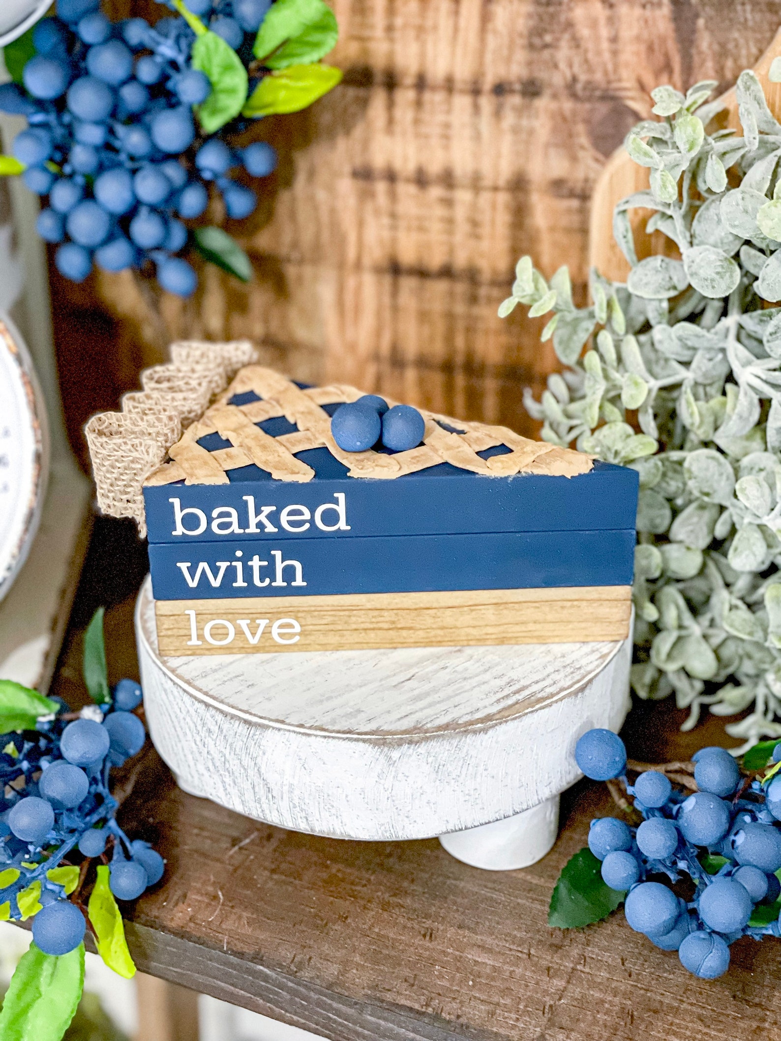 Blueberry Pie Blueberry Pie Bookstack Summer Bookstack | Etsy