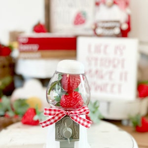 Mini Gum Ball Machine, Strawberry Gum Ball Machine, Tiered Tray Decor ...