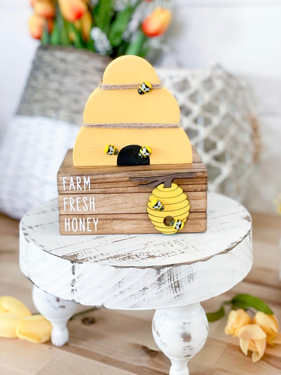 Bee Bookstack Bee Decor Bee Tiered Tray Bee Theme Summer | Etsy