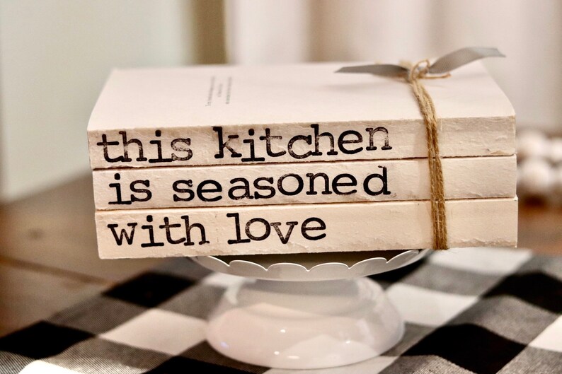 Bookstacks Kitchen Bookstacks Farmhouse Bookstacks - Etsy