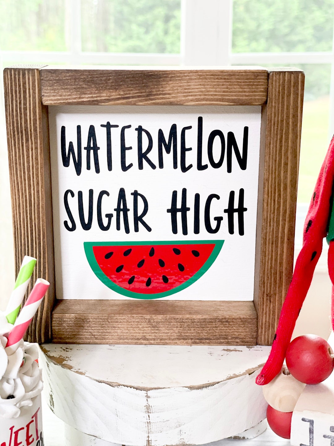 Watermelon Sign, Spring Decor, Summer Decor, Spring Sign, Summer Sign ...