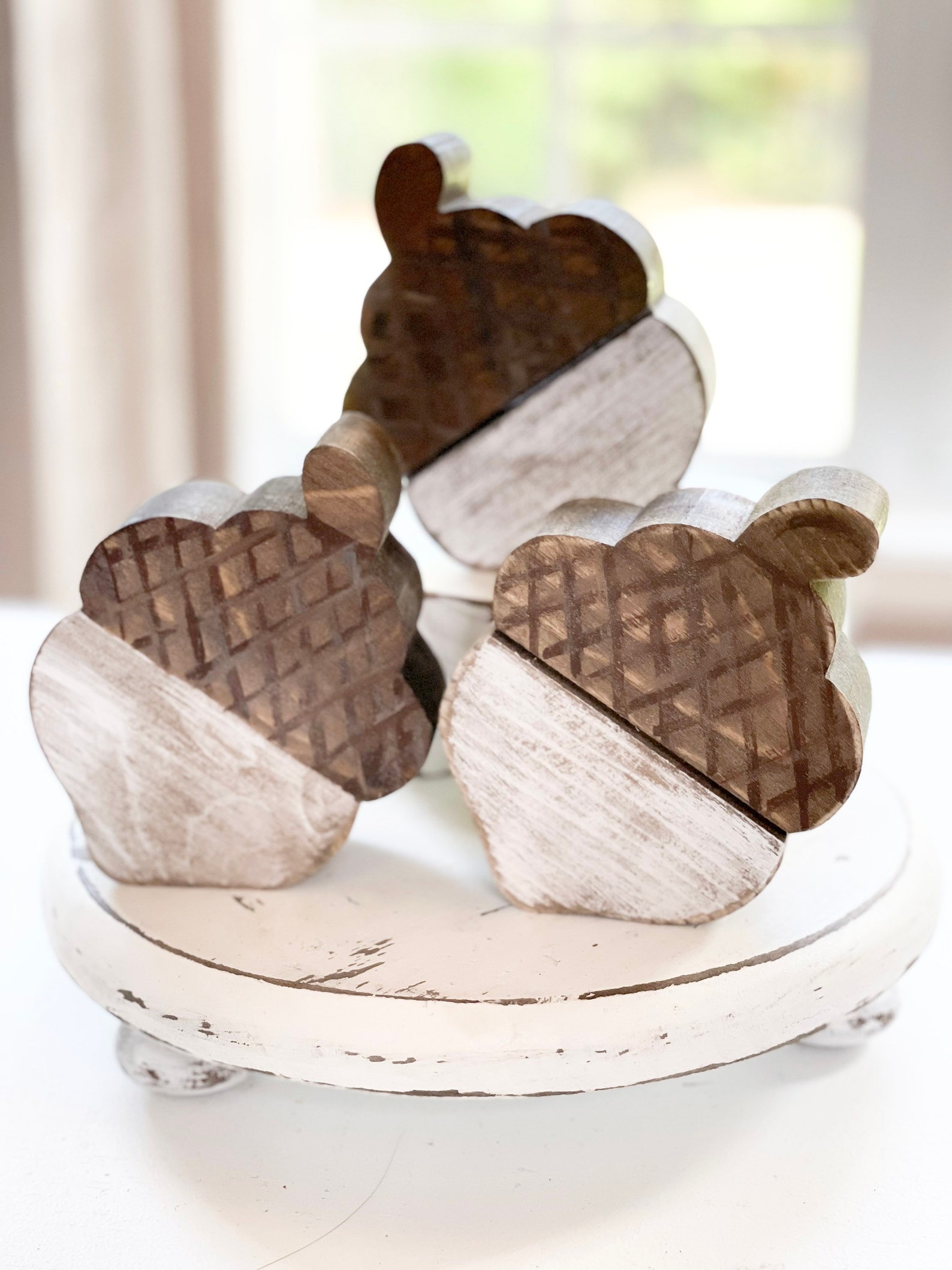 Acorn Wood Acorn Fall Tiered Tray Decor Fall Decor Acorn - Etsy