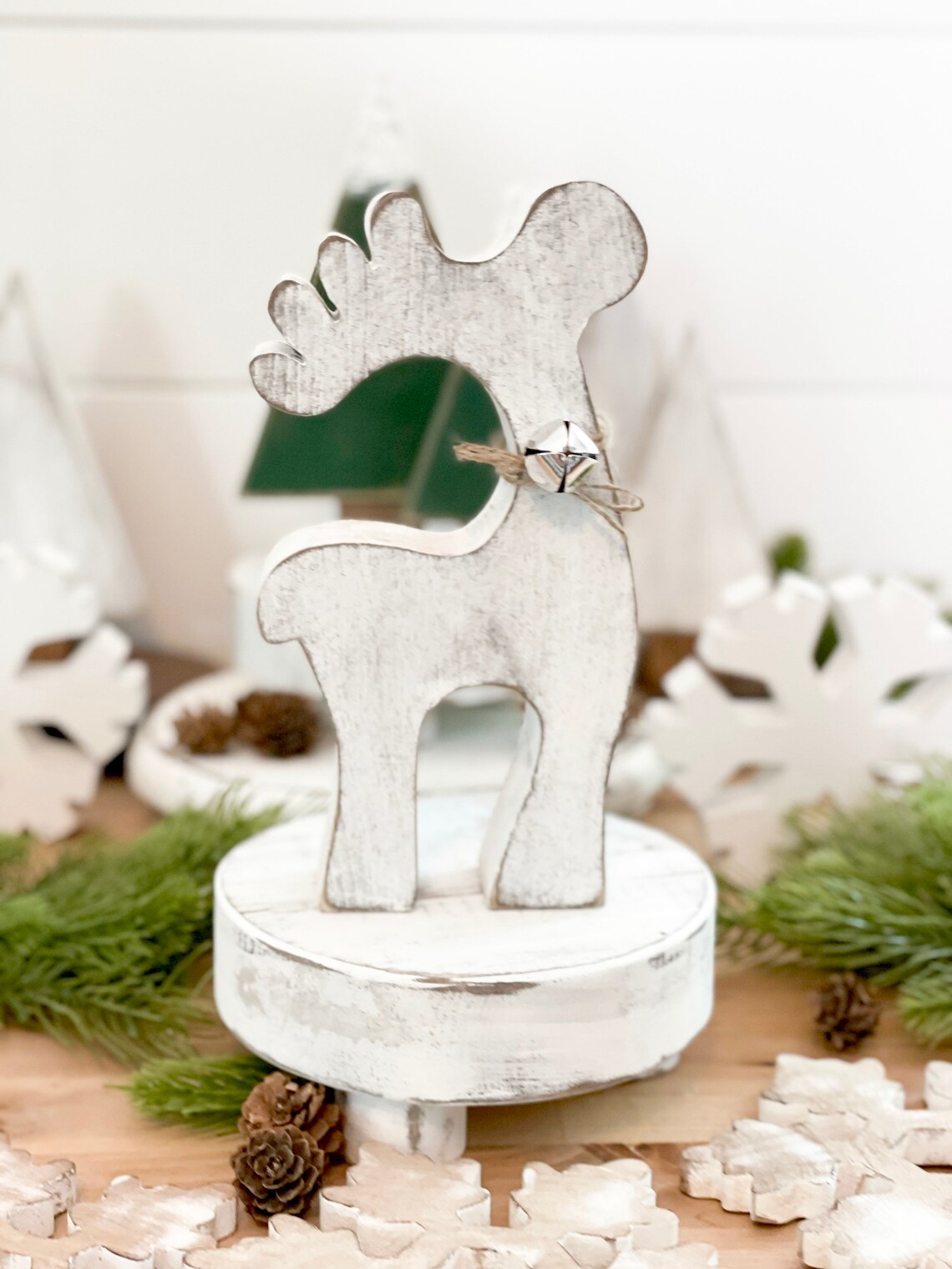 Wood Deer, Woodland Christmas, Deer Decor, Winter Decor, Christmas ...