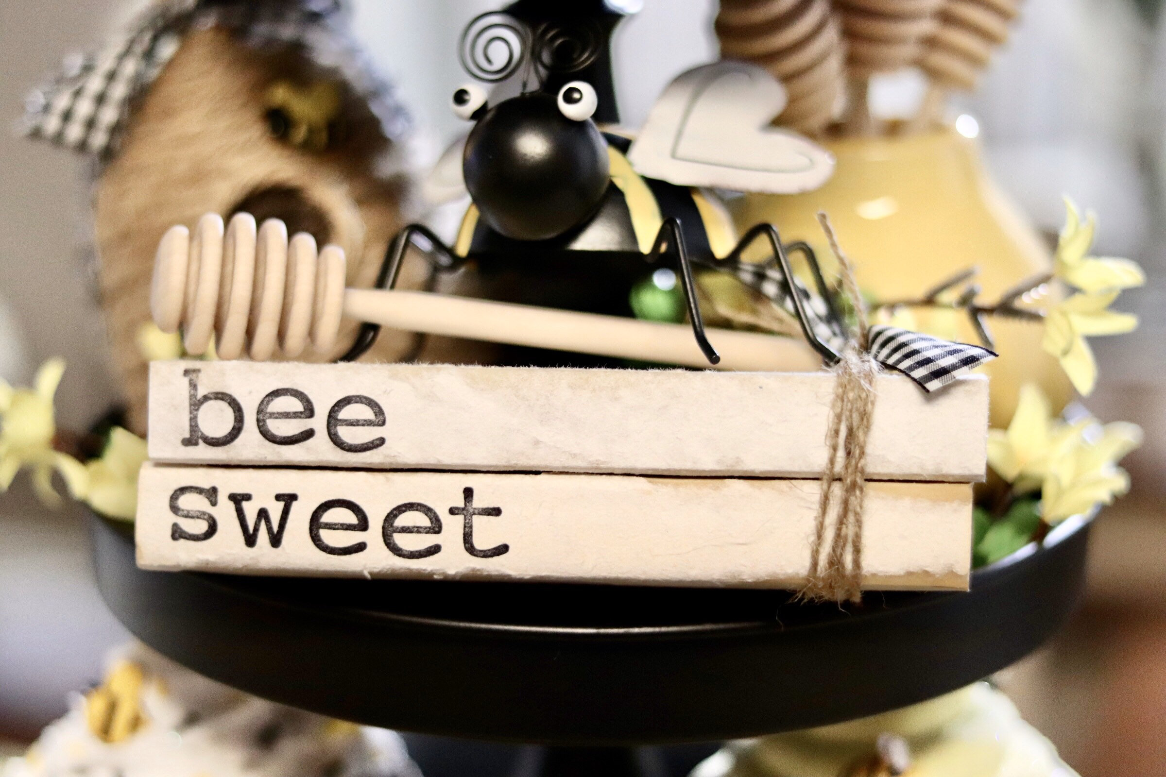 Bee bookstack stamped books bookstacks farmhouse bookstack | Etsy