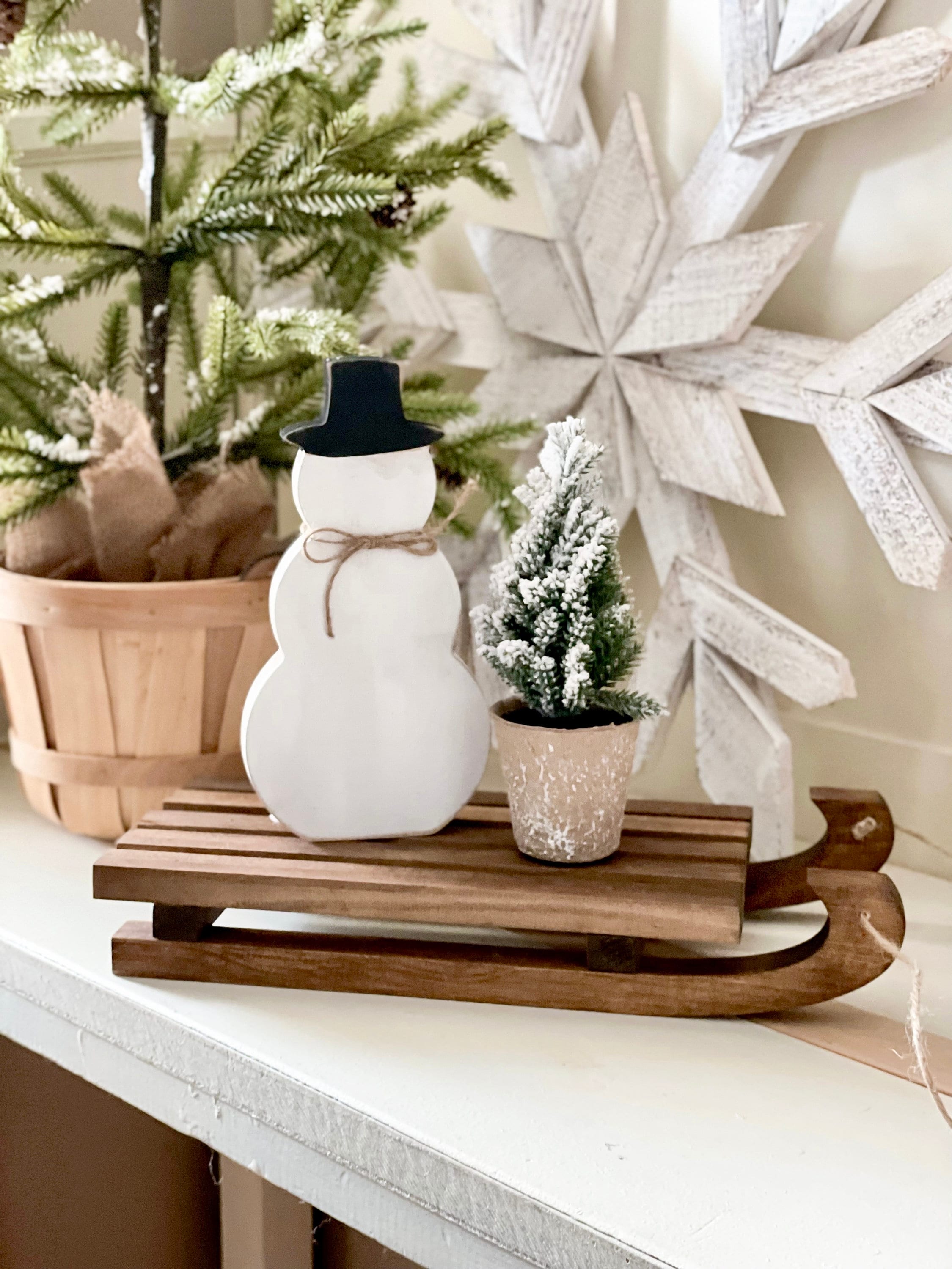 Wood Sled, Woodland Christmas, Winter Decor, Rustic Christmas ...