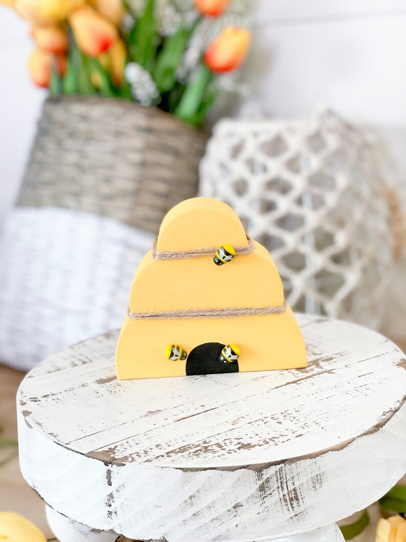 Wooden Bee Hive Bee Decor Bee Hive Bee Theme Bee Tiered | Etsy