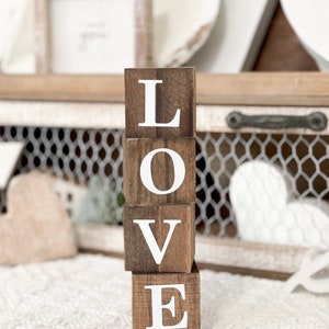 Love Blocks, Valentine Decor, Tiered Tray Decor, Farmhouse Valentines ...