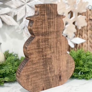 Snowman Riser, Wood Snowman, Handmade Snowman, Winter Decor, Farmhouse ...