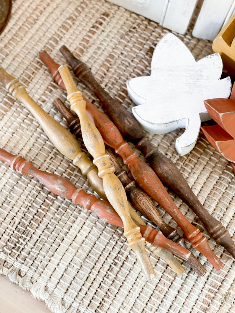 Wood Spindles, Fall Decor, Fall Display, Vintage Look Spindles, Vintage ...