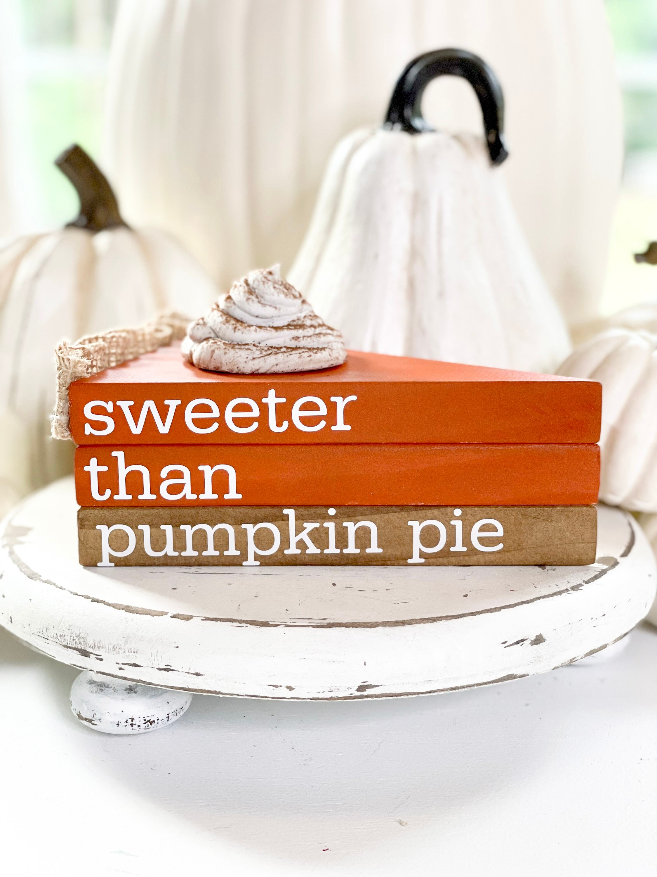 Pumpkin Pie, Pumpkin Pie Bookstack, Bookstack, Tiered Tray Decor ...