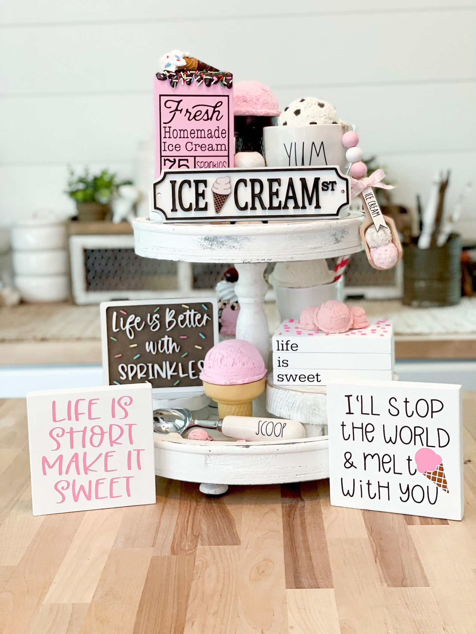 Ice Cream Sign, Ice Cream Theme, Ice Cream Decor, Life is Short Make It ...