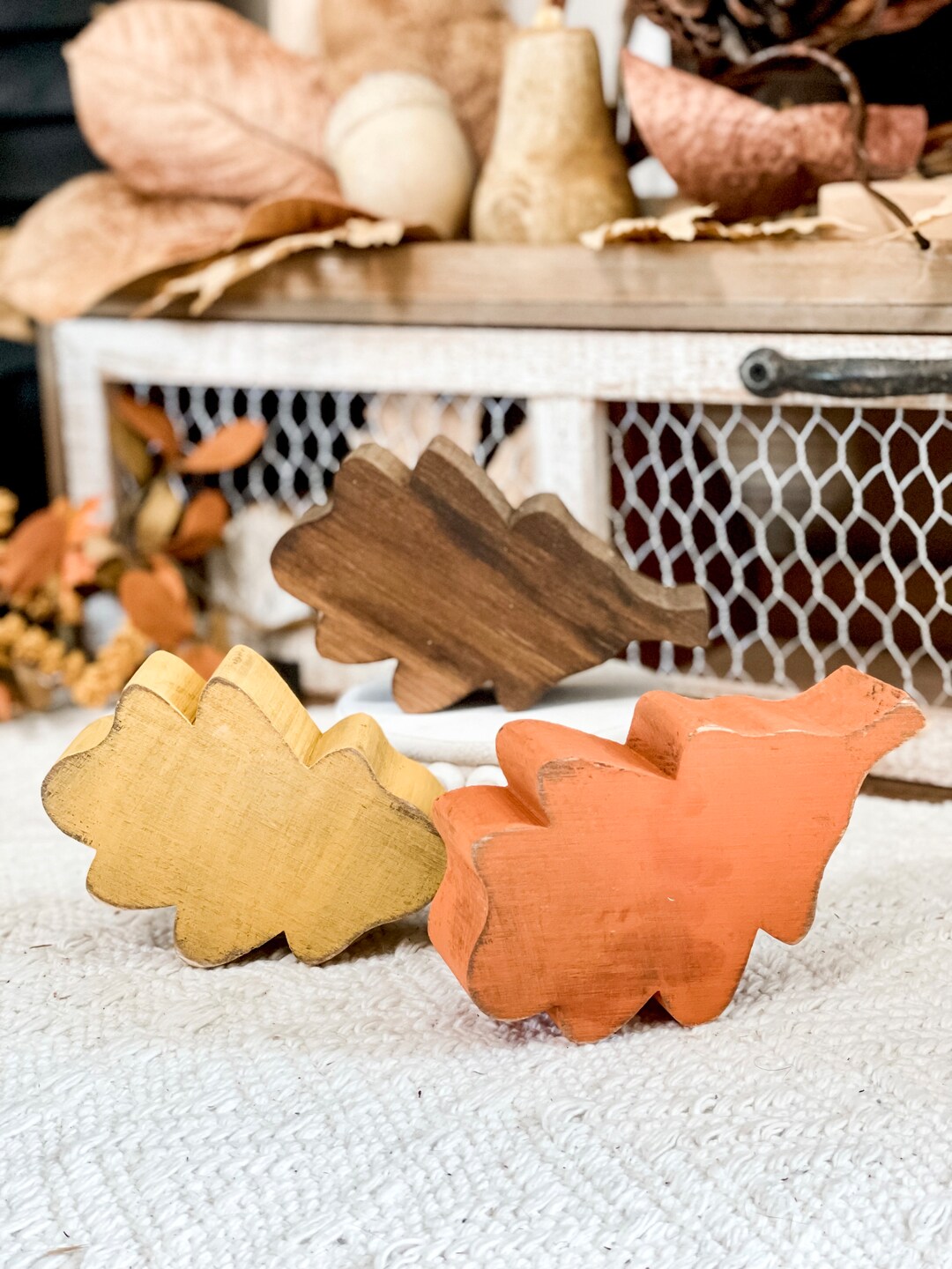 Oak Leaf, Wood Leaf, Fall Tiered Tray Decor, Fall Decor, Leaf Decor ...