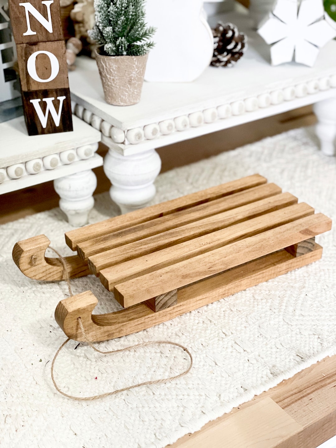 Wood Sled, Woodland Christmas, Winter Decor, Rustic Christmas ...