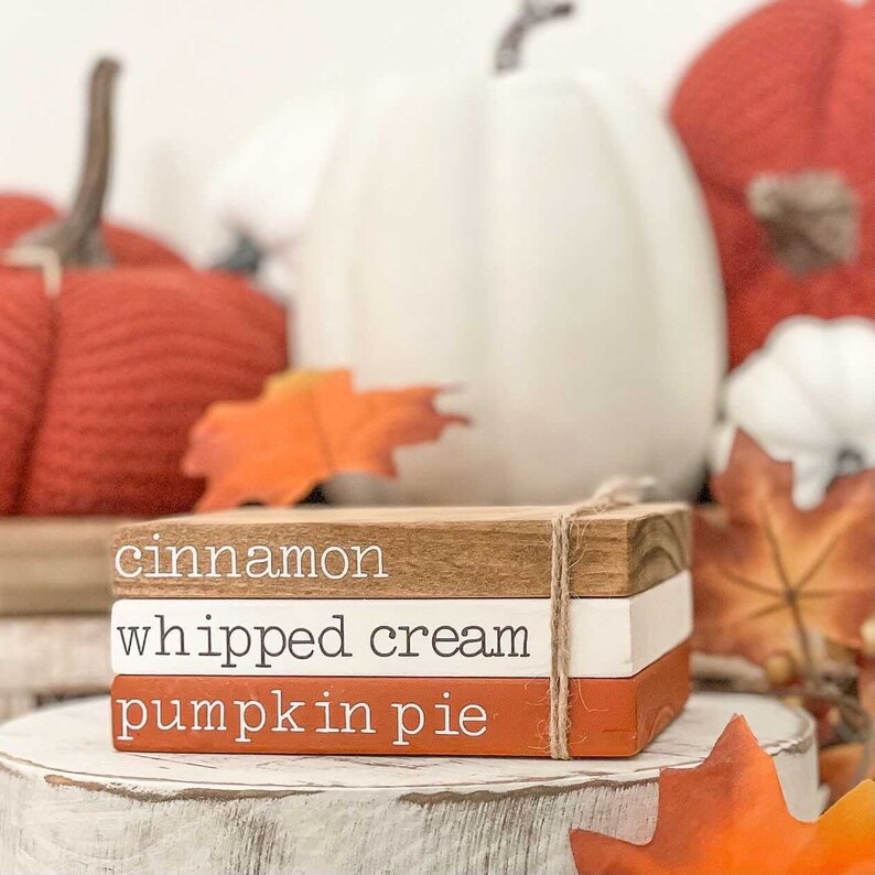 Pumpkin Pie Themed Bookstack, Fall Tiered Tray Decor, Fall Decor, Fall ...