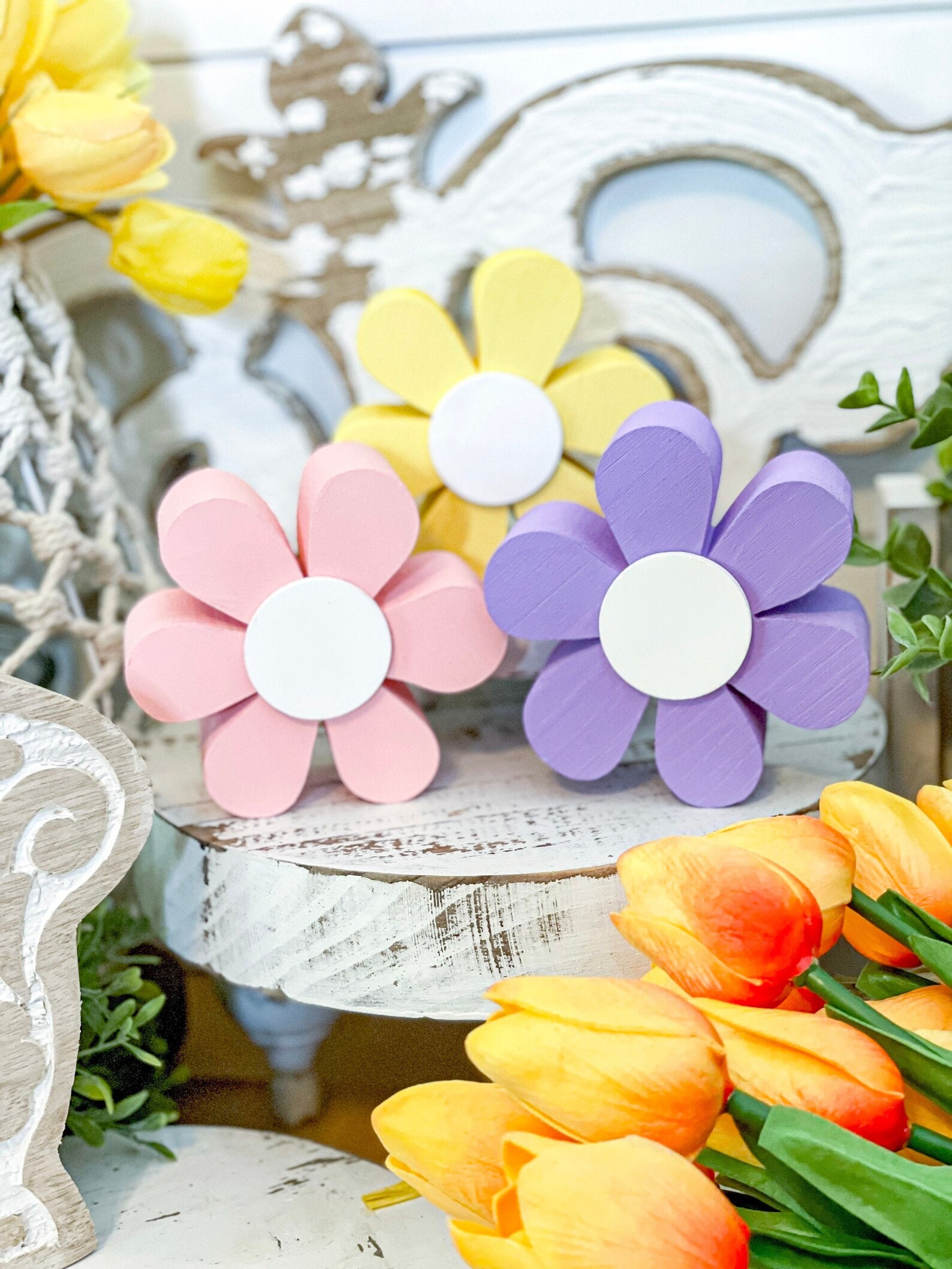 Wooden Flowers Flowers Spring Decor Spring Flowers - Etsy