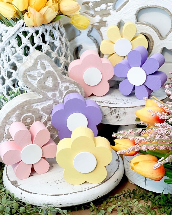 Wooden Flowers Flowers Spring Decor Spring Flowers - Etsy