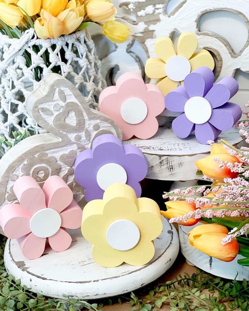 Wooden Flowers Flowers Spring Decor Spring Flowers - Etsy