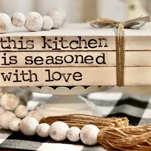 Stamped Books, Bookstacks, Farmhouse Books, Kitchen Decor, Farmhouse ...